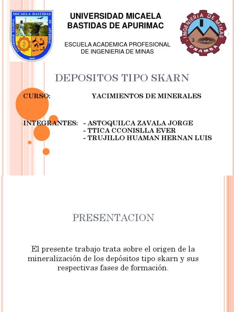 Depósitos Skarn: Formación y Tipos | PDF | Minería | Contaminación