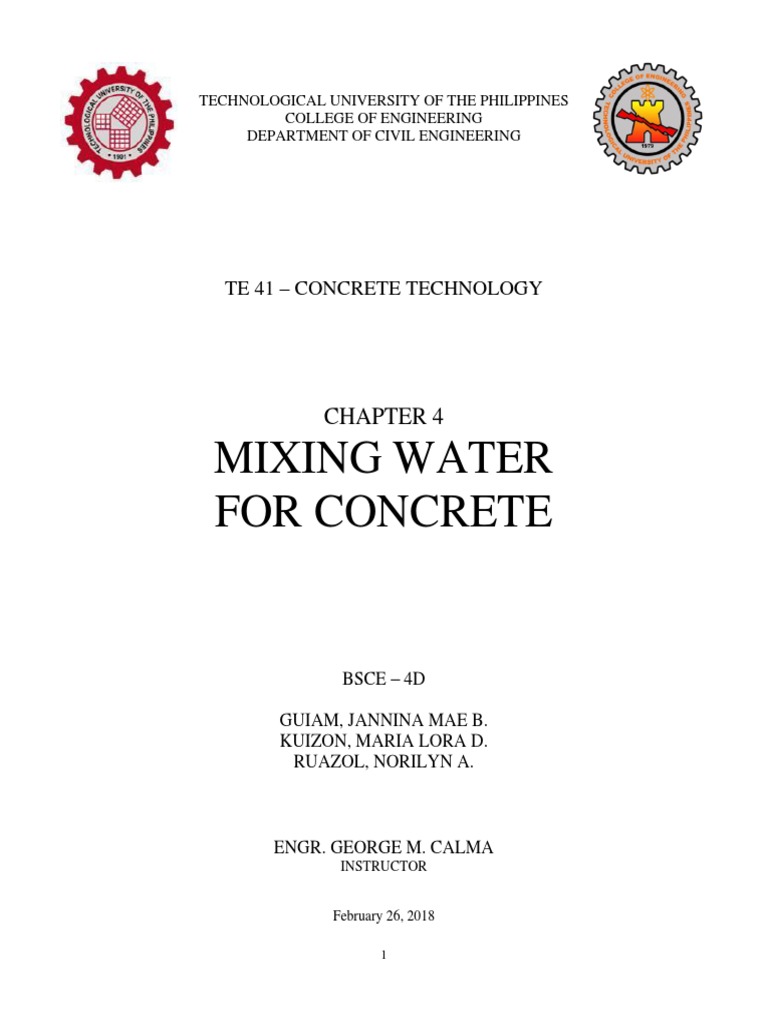 Mixing Water | PDF | Concrete | Cement