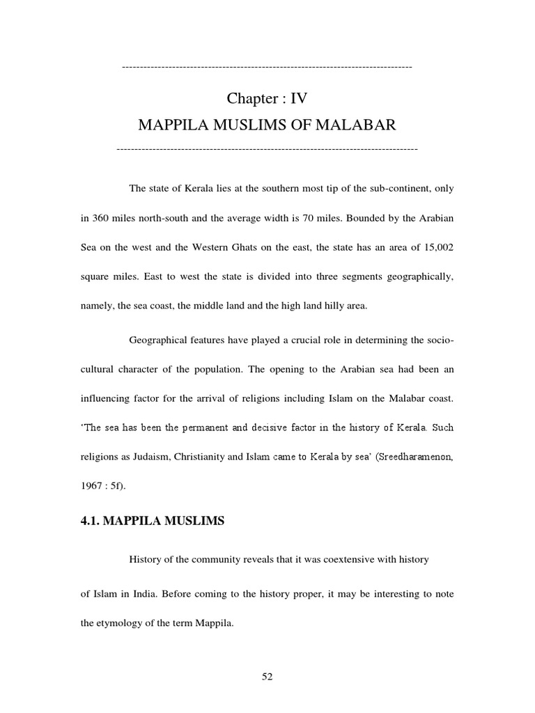 Mappila Muslims of Malabar | PDF | Kerala | Marriage