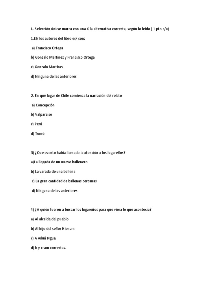 Prueba Mocha Dick | PDF