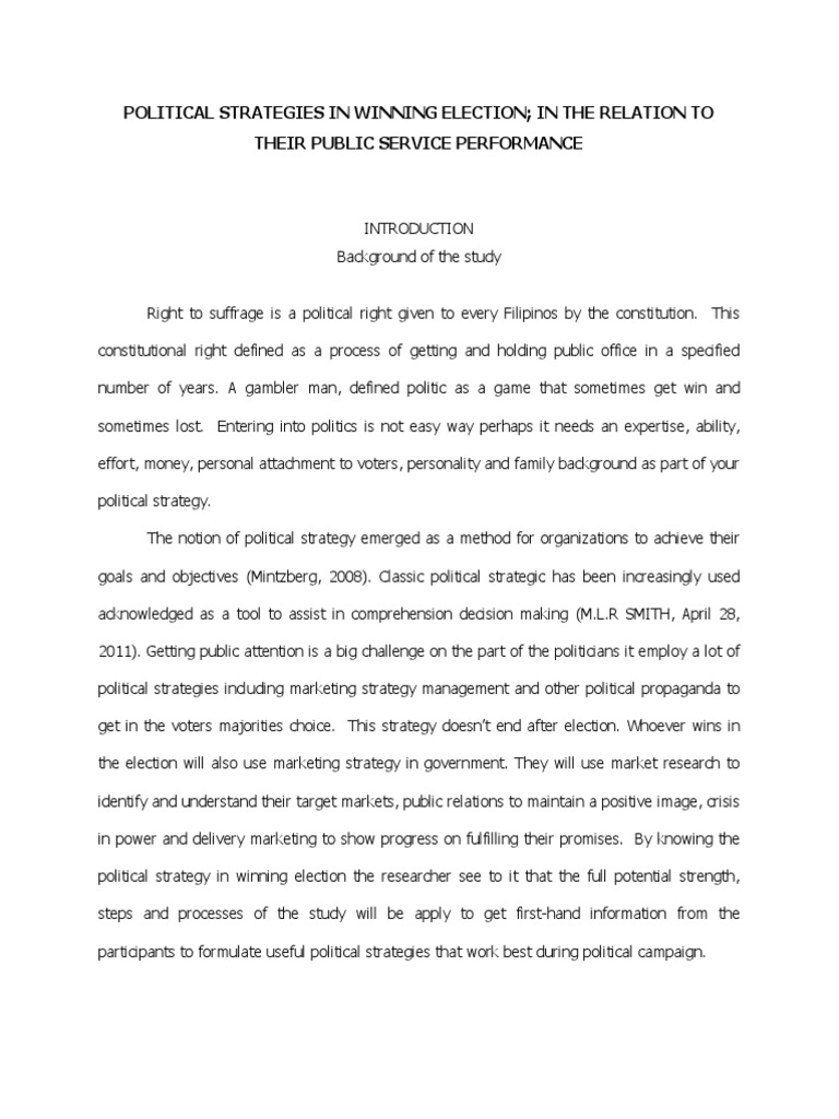 Election Strategies for Politicians | PDF