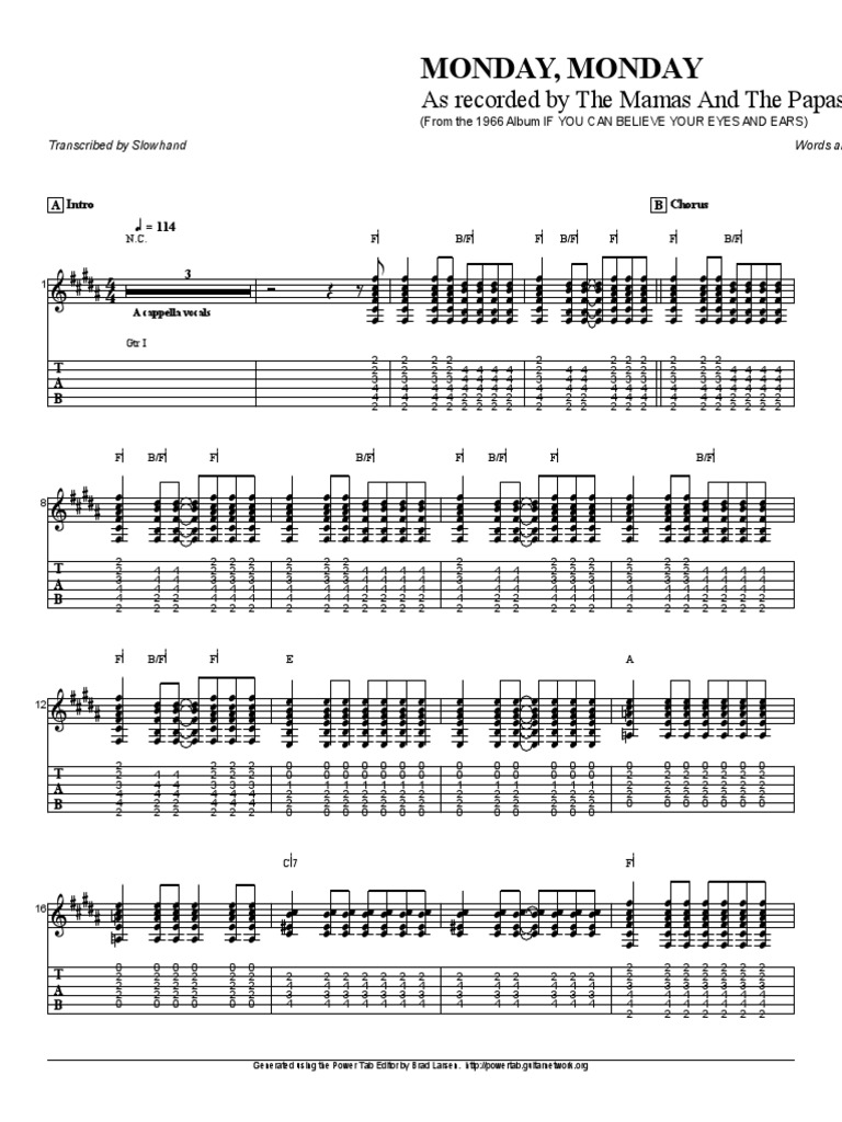 The Mamas & The Papas - Monday Monday | PDF | Music Award Winners | Artists