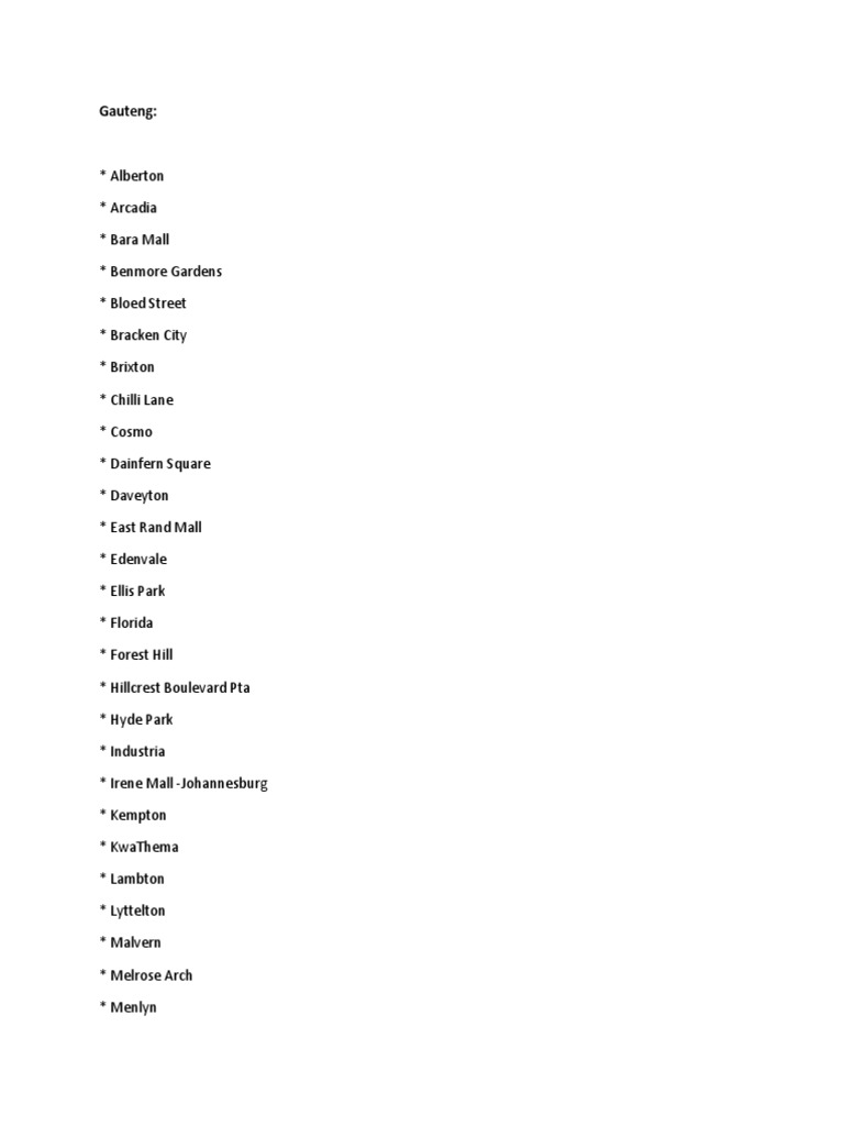 Standard Bank Branches To Be Closed | PDF