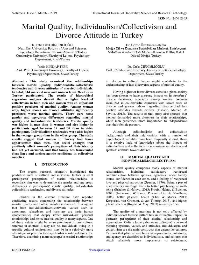 Marital Quality, Individualism/Collectivism and Divorce Attitude in ...