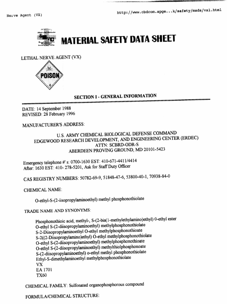 MSDS VX | PDF