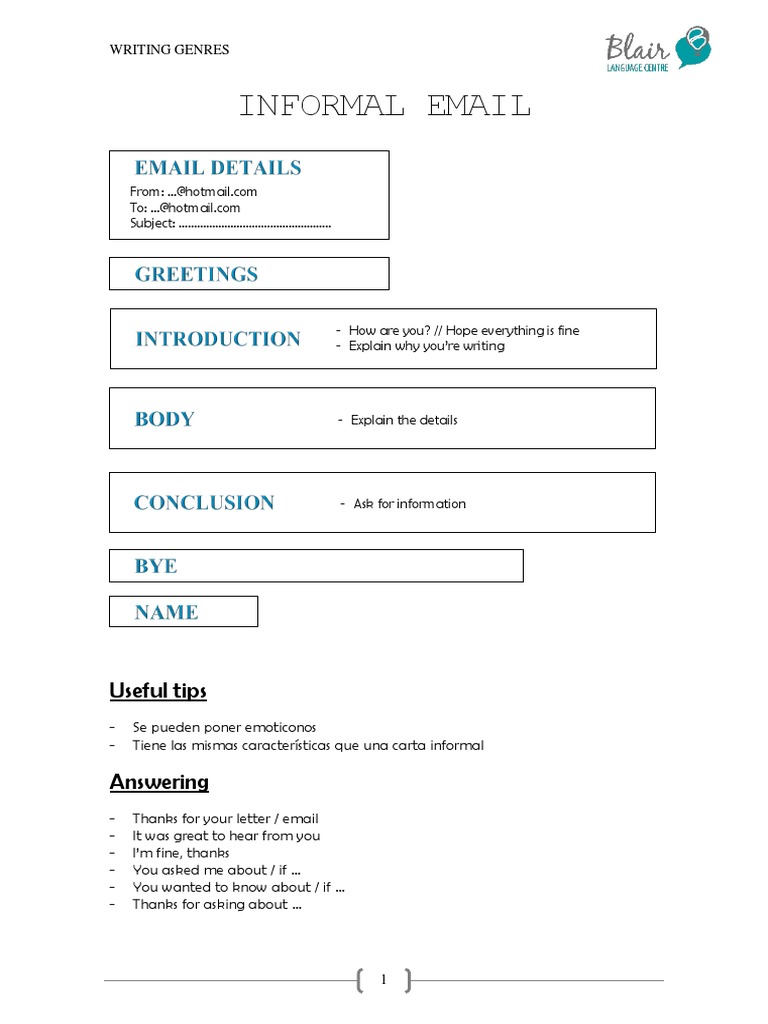 Informal Email: Useful Tips | PDF