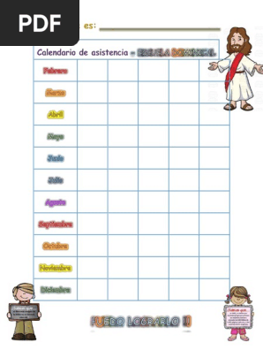 Plantilla De Gráfico De Asistencia De La Escuela Dominical