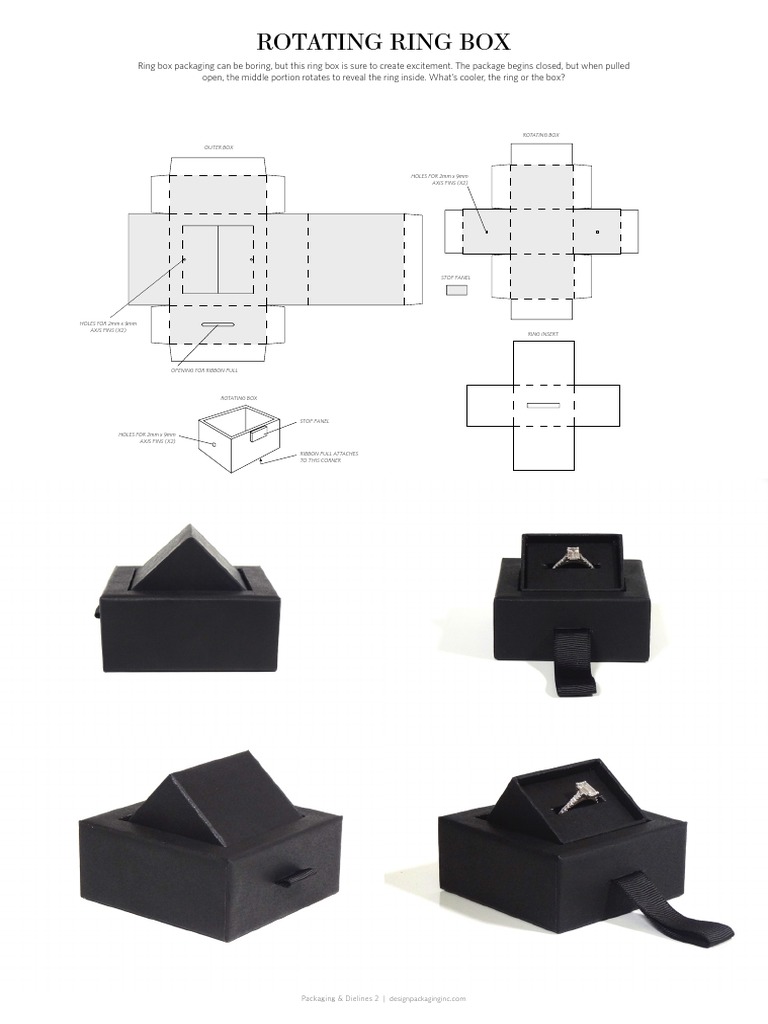 Packaging Dielines Free Design Interactive Packaging Ring Box | PDF