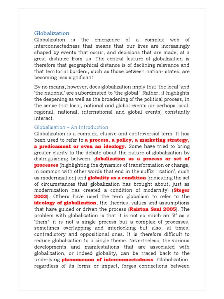 Globalization: Globalisation - An Introduction | Download Free PDF ...