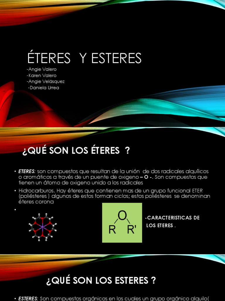 Éteres y Esteres | PDF | Ester | Éter