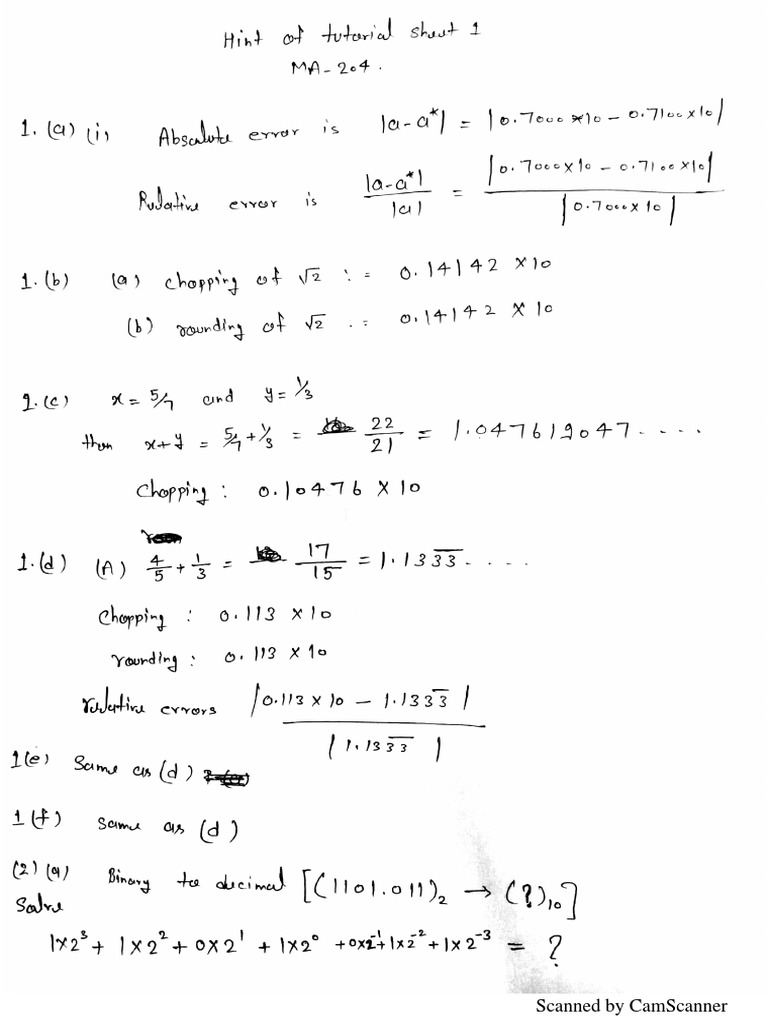 Tut1 Hints MA204 2019 | PDF