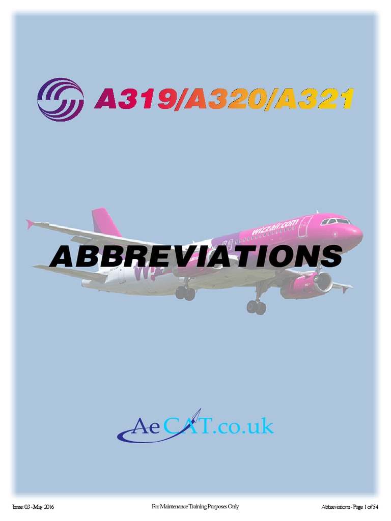 A320 - Abbreviations List - Iss-03 - May 2016 | PDF | Air Traffic ...