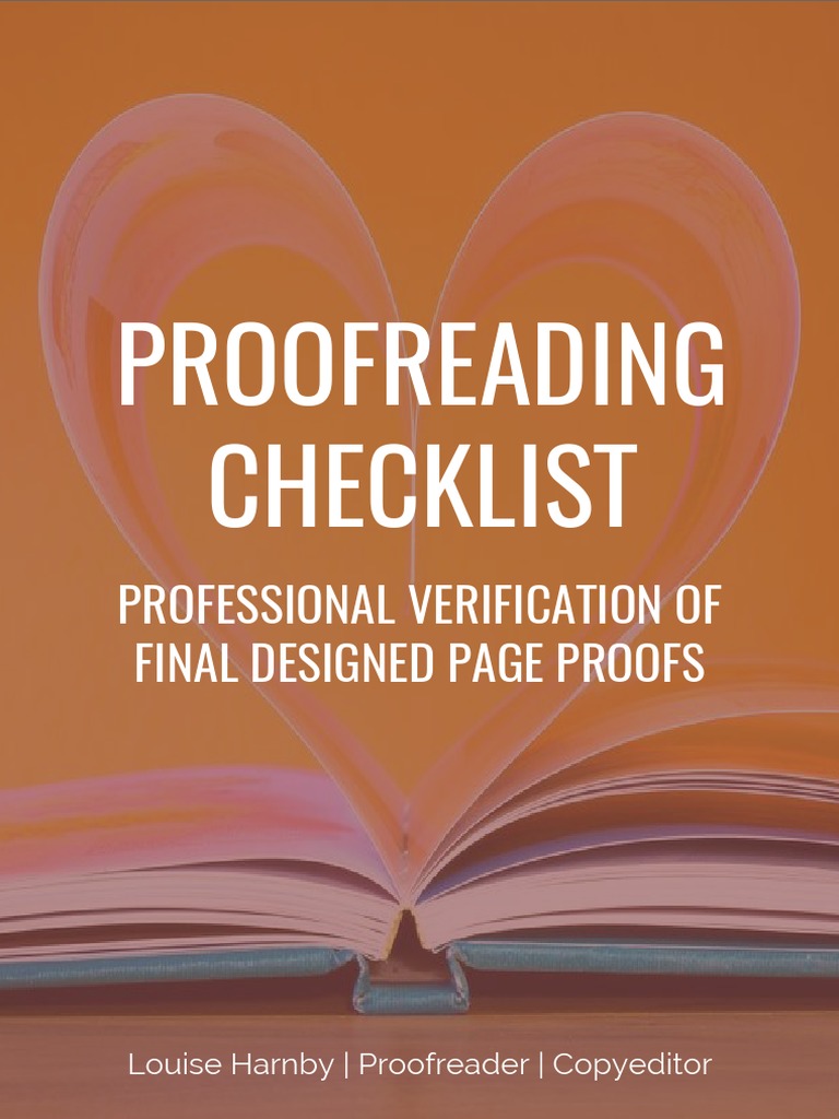 Proofreading Checklist: Professional Verification of Final Designed ...
