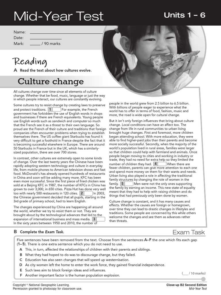 b2 Mid-Year Test | PDF | China | World Politics