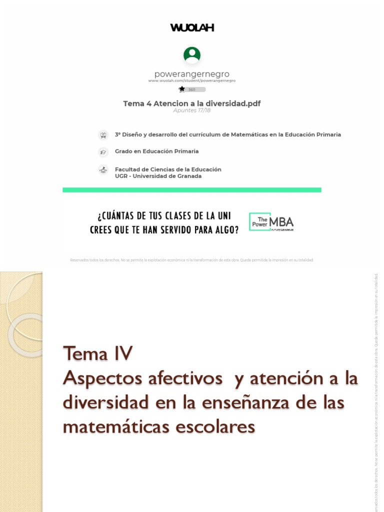 Wuolah-free-Tema 4 Atencion A La Diversidad | PDF | Actitud (psicología) | Las emociones