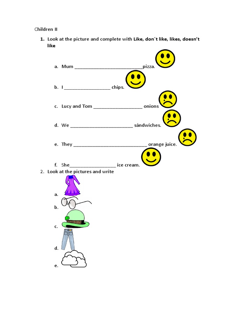 Children's Food Preferences Activity | PDF