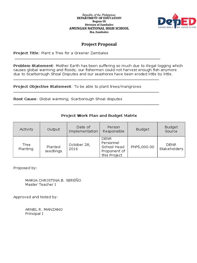Tree Planting October 28 Work Planand Budget Matrix | PDF