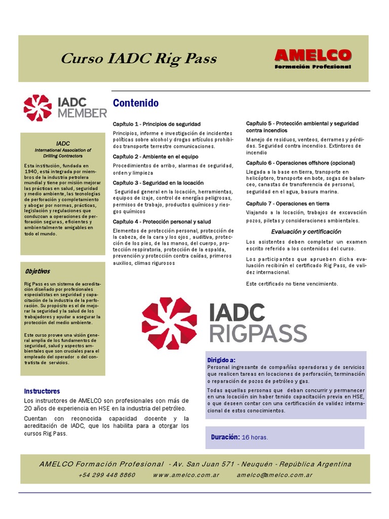 Curso IADC Rig Pass | PDF | Residuos | Naturaleza