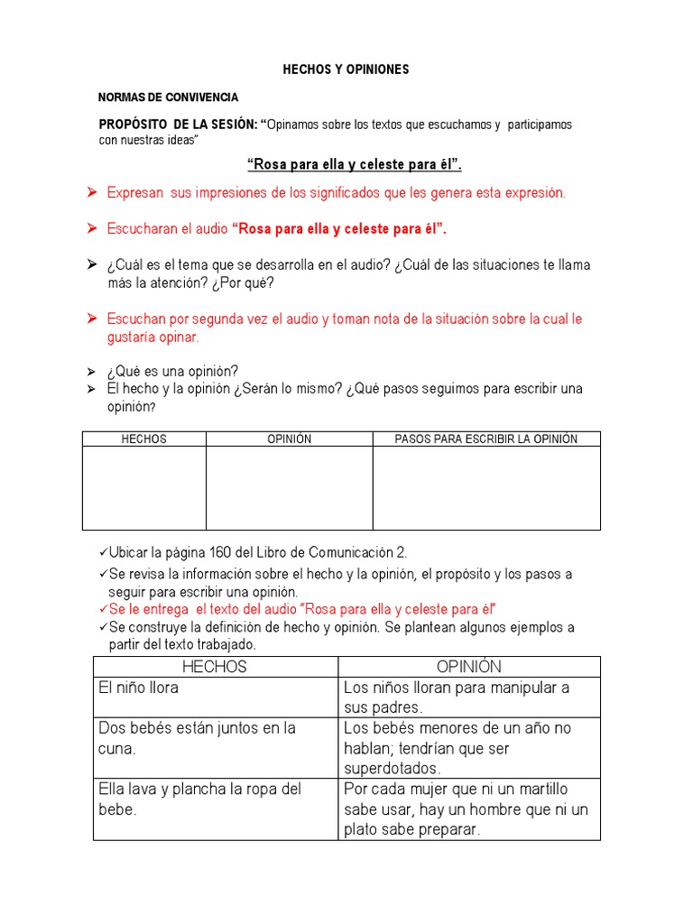 Hechos y Opiniones en Comunicación | PDF