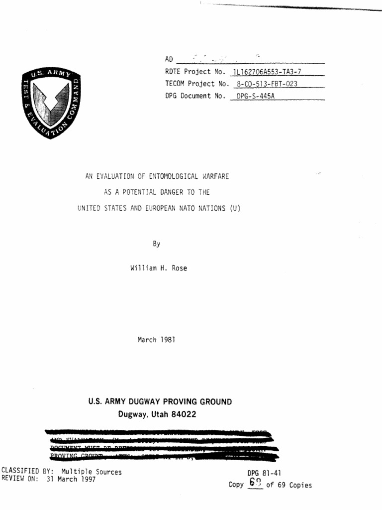 Evaluation Entomological Warfare | PDF | Infection | Microbiology