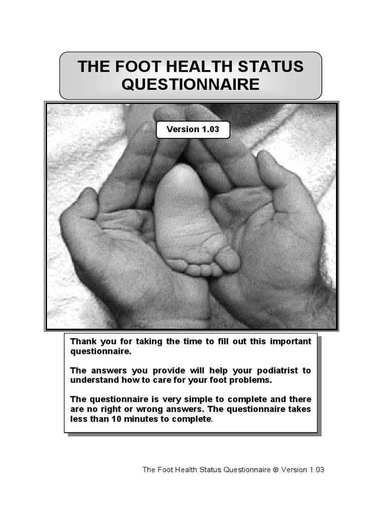 The Foot Health Status Questionnaire Version 1.03 | Download Free PDF ...