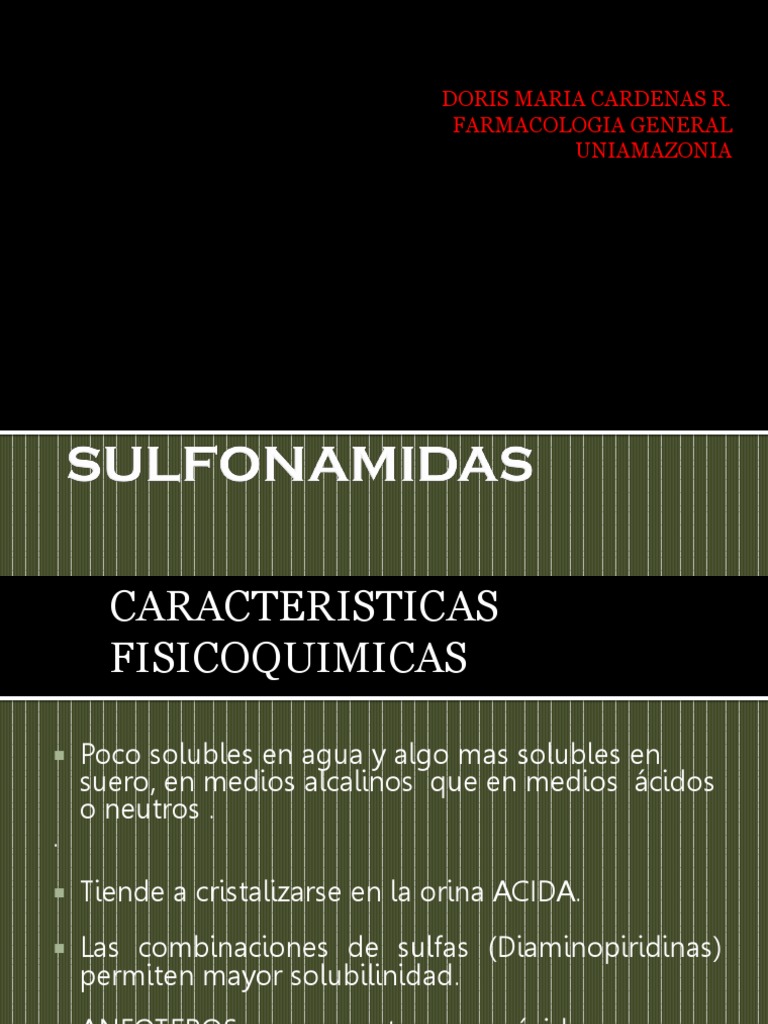 Sulfamidas | PDF | Enfermedades y trastornos | Medicina