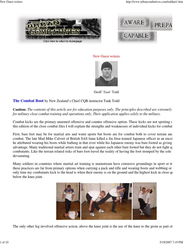 Kicking and Stomping in Combat PDF | PDF | Military Science | Military