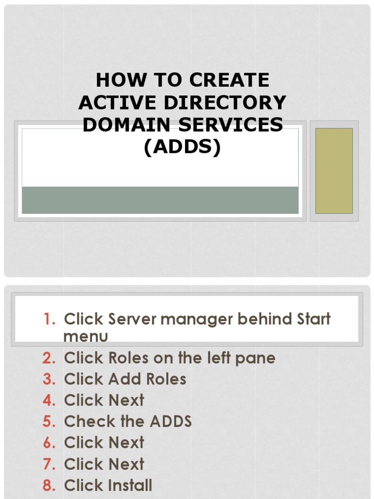 CO 3 - How To Create Active Directory Domain Services (ADDS) | PDF ...
