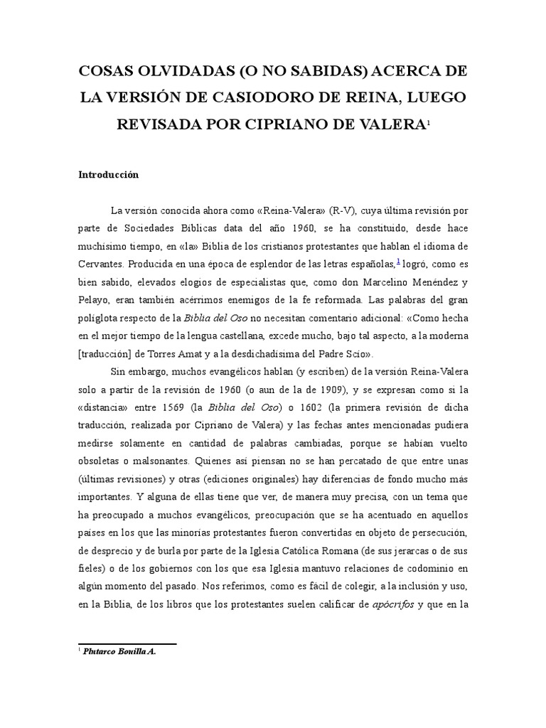 Cosas Olvidadas de La VRV | PDF | Biblia | Canon bíblico