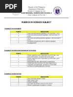 Performance Task in Science 7 | PDF | Rubric (Academic) | Concept