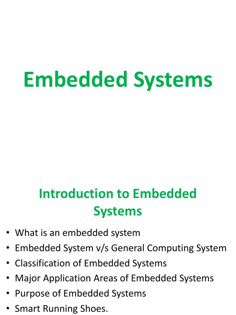 An Introduction to Embedded Systems: Definitions, Classifications, Applications and Examples ...