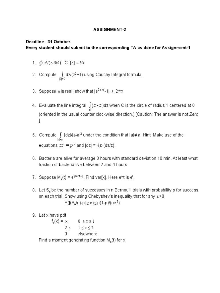 Assignment 2 Deadline 31 October. Every Student Should Submit To The ...