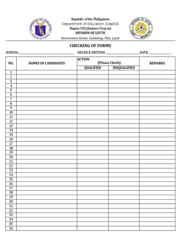 Checking of Forms: Government Center, Candahug, Palo, Leyte | PDF ...