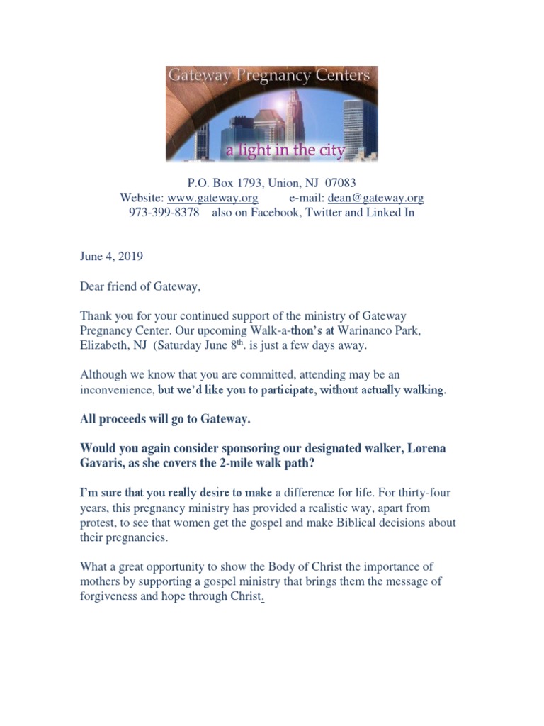 Walk 2019 Social Media Letter | PDF