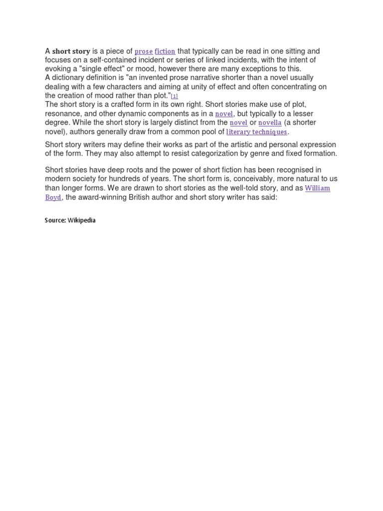 Short Story: Prose Fiction | PDF