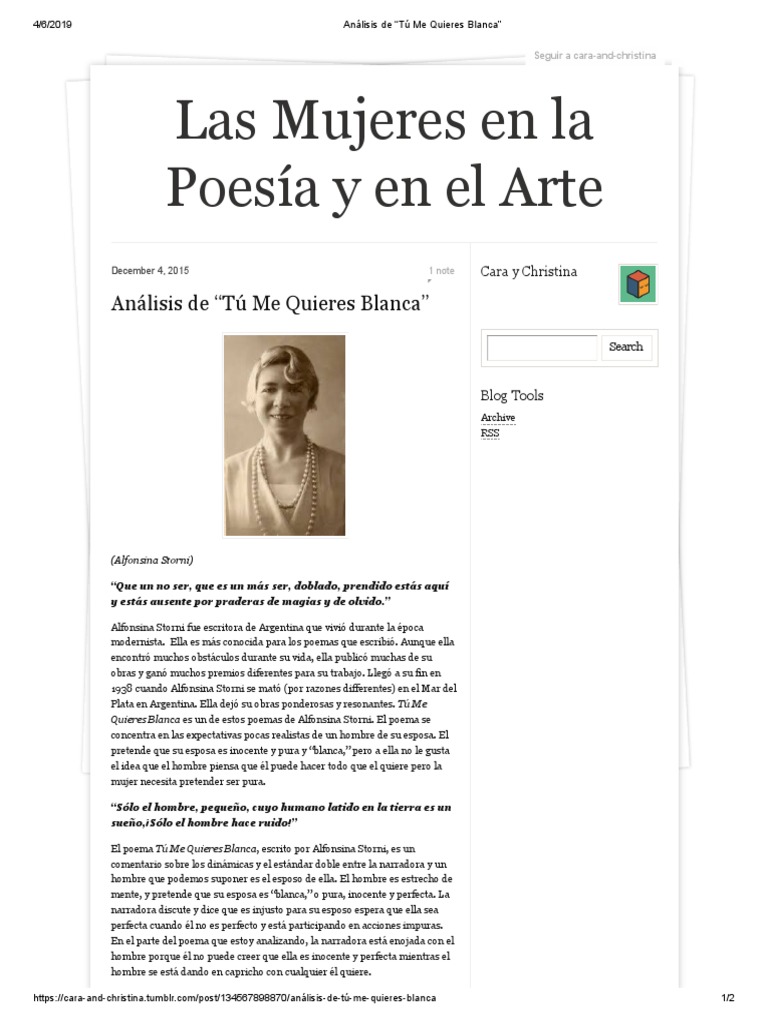 Análisis de "Tú Me Quieres Blanca" 2 | PDF