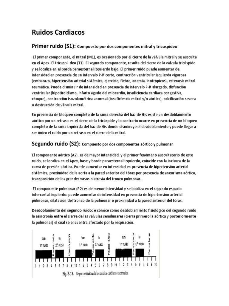 Ruido Cardíaco: S1, S2, S3, S4 Descripción | PDF | Ventrículo (corazón ...