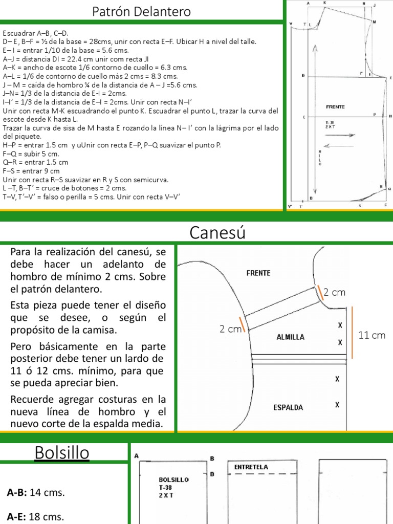 Patronaje Basico Masculino Camisa Pantalon Saco Pdf Pdf Espacio