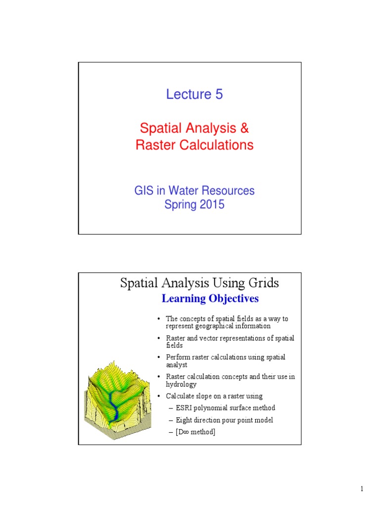 Spatial Analysis & Raster Calculations | PDF | Geographic Information System | Surface Runoff