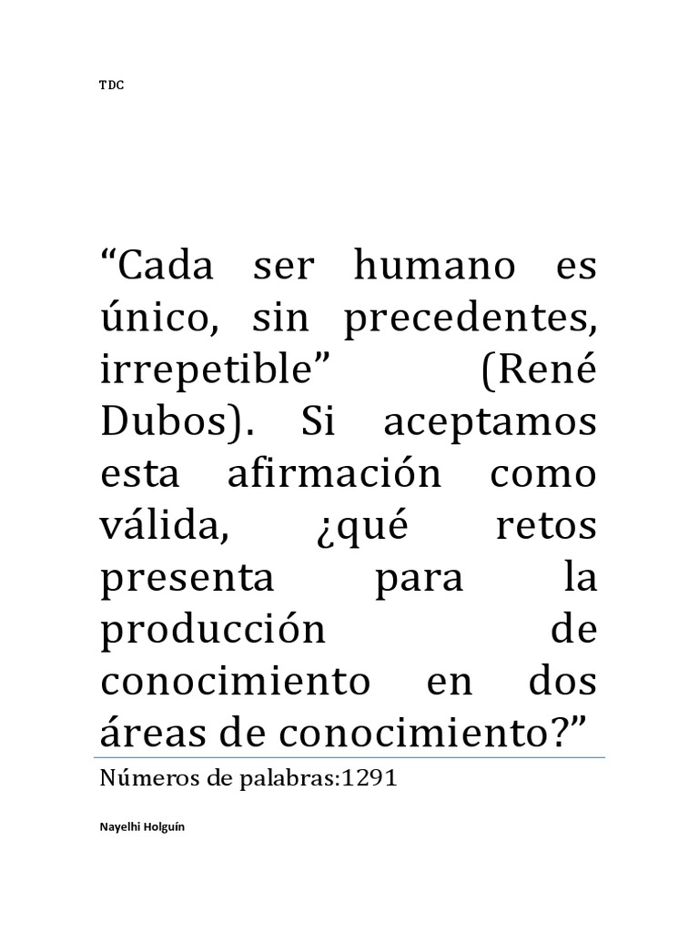 Cada Ser Humano Es Único - Tema Prescrito Convocatoria 2019 | PDF ...