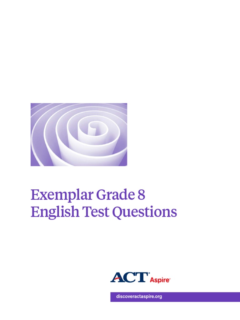 Exemplar Grade 8 English Test Questions | PDF | Question | Comma