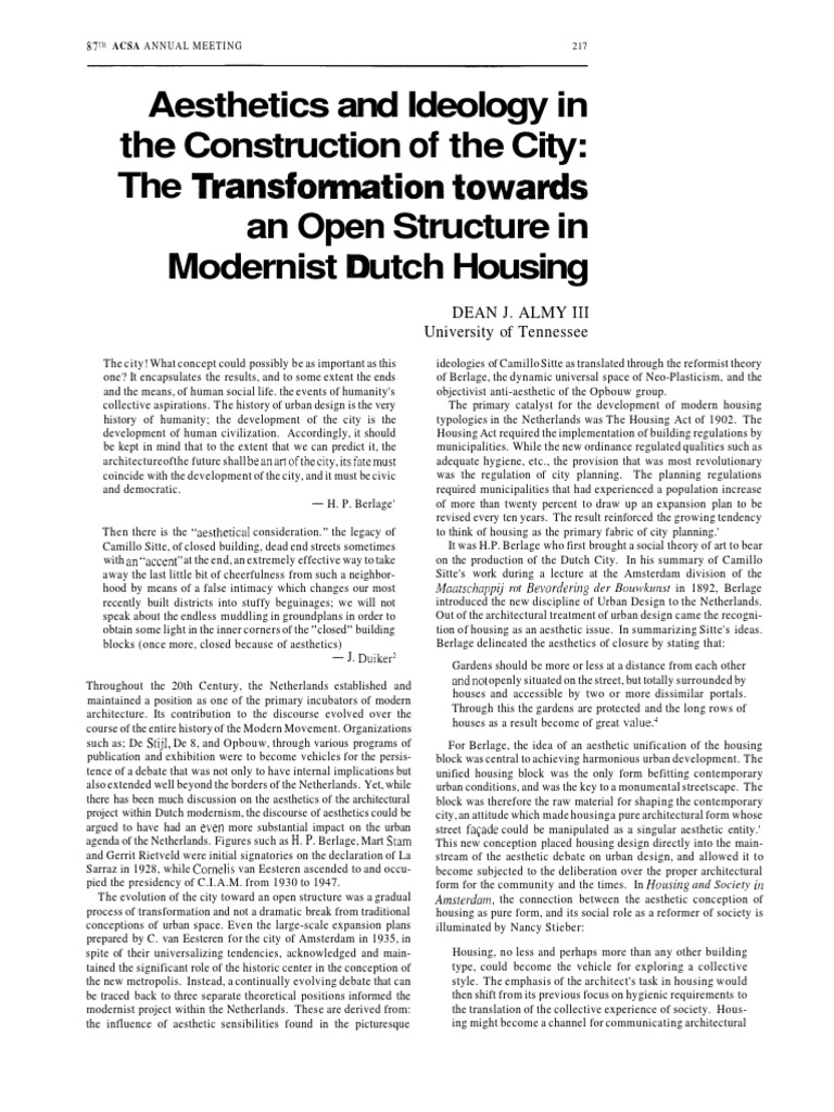 Dean J. Almy III - Aesthetics & Ideology in The Construction of The ...