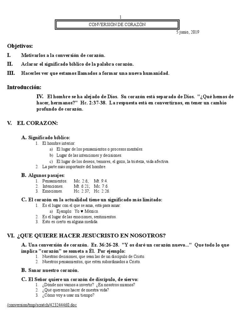 1era Parte. Conversion de Corazon | PDF | Cristo (título) | Oración