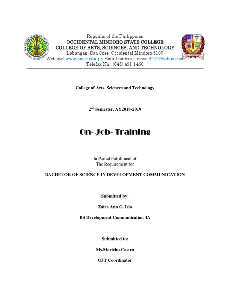 On-Job - Training: WWW - Omsc.edu - PH | PDF | Prayer