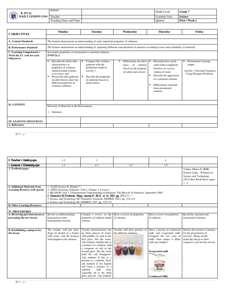 Grade 7 Science Week 2 Module on Solutions | PDF | Solution | Solubility