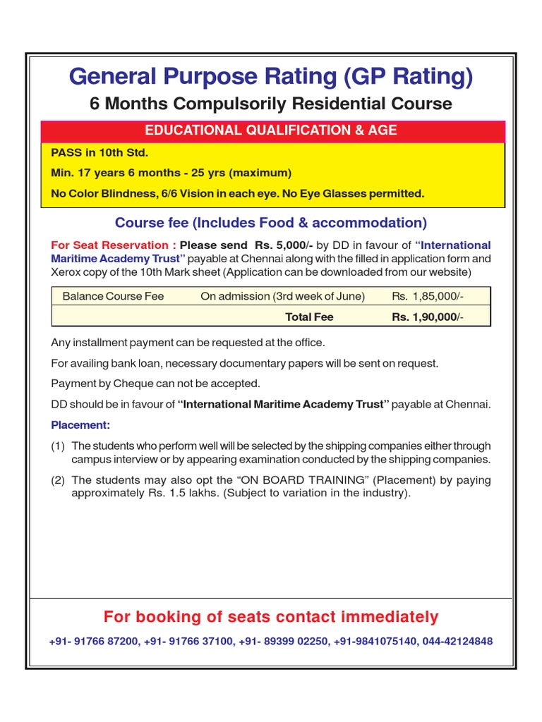 GP Rating Fee Details | PDF | Clothing | Business