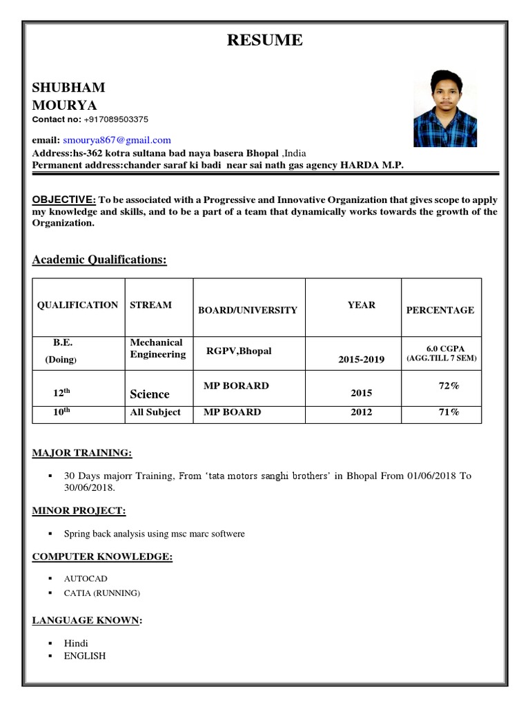 Resume: Shubham Mourya | PDF