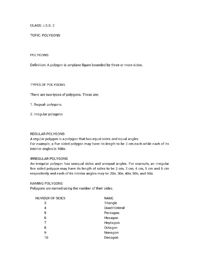 Mathematics Note (POLYGON) | PDF