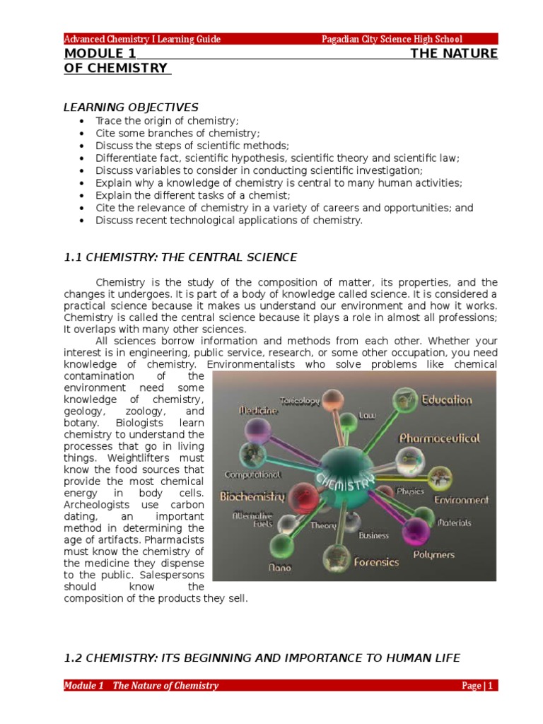 Module 1 - The Nature of Chemistry | PDF | Experiment | Chemistry