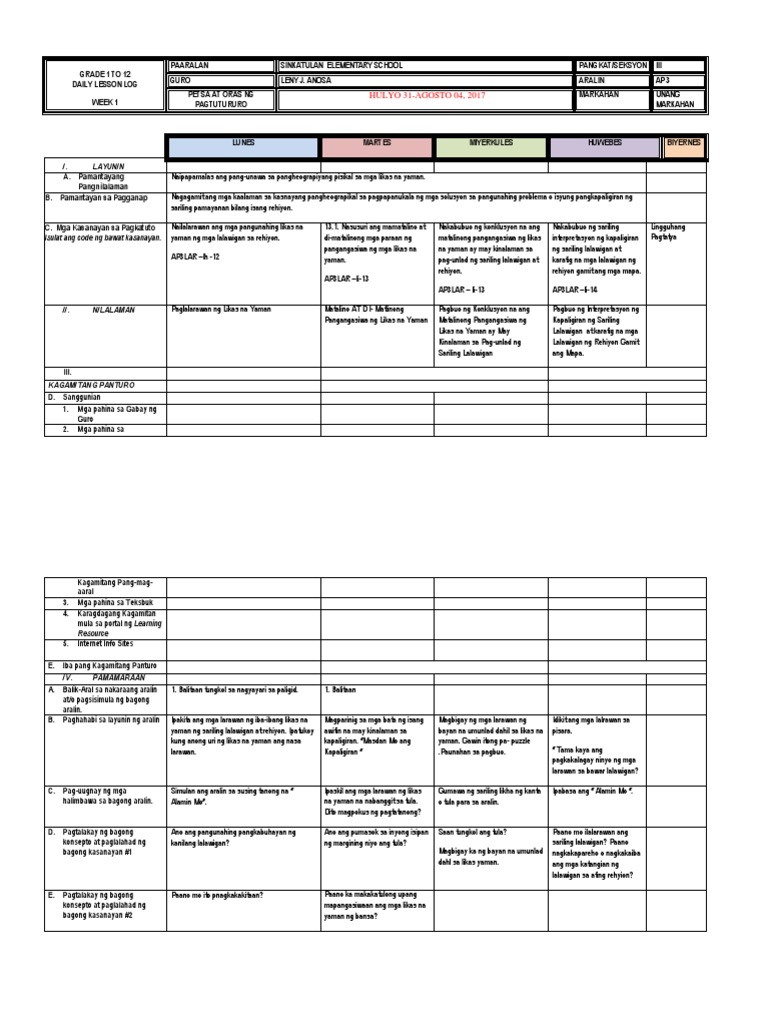 AP 3 DLL q1 w9 | PDF